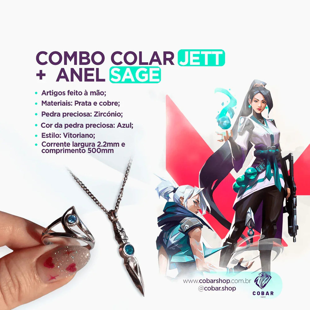 Combo Colar Jett + Anel Sage | Frete Grátis